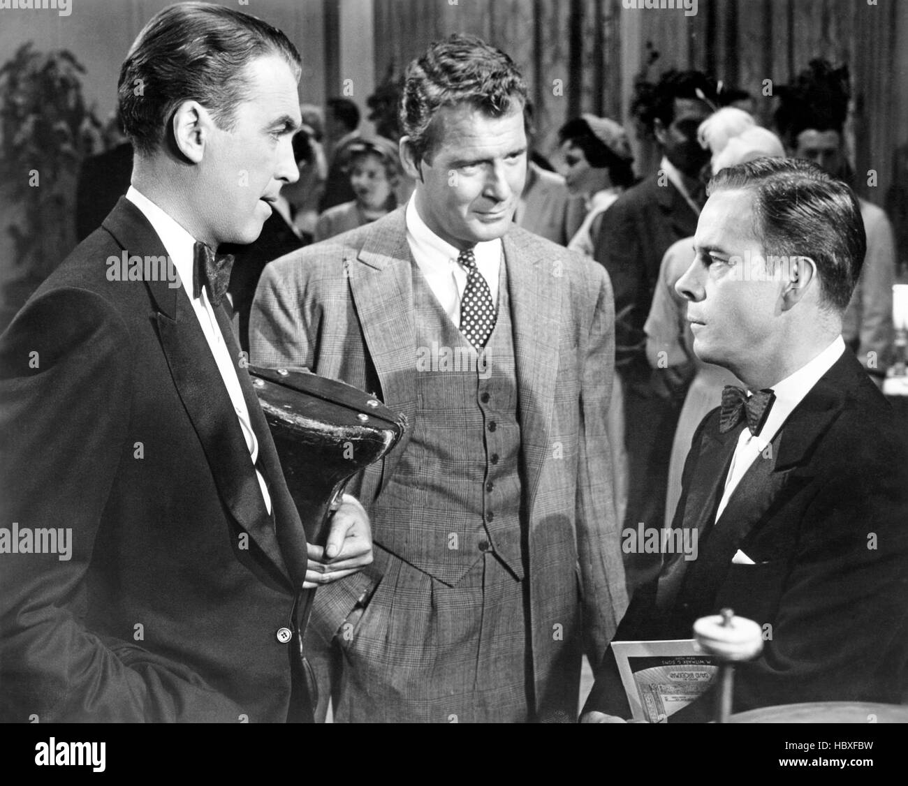 THE GLENN MILLER STORY, from left: James Stewart, Charles Drake, Harry ...