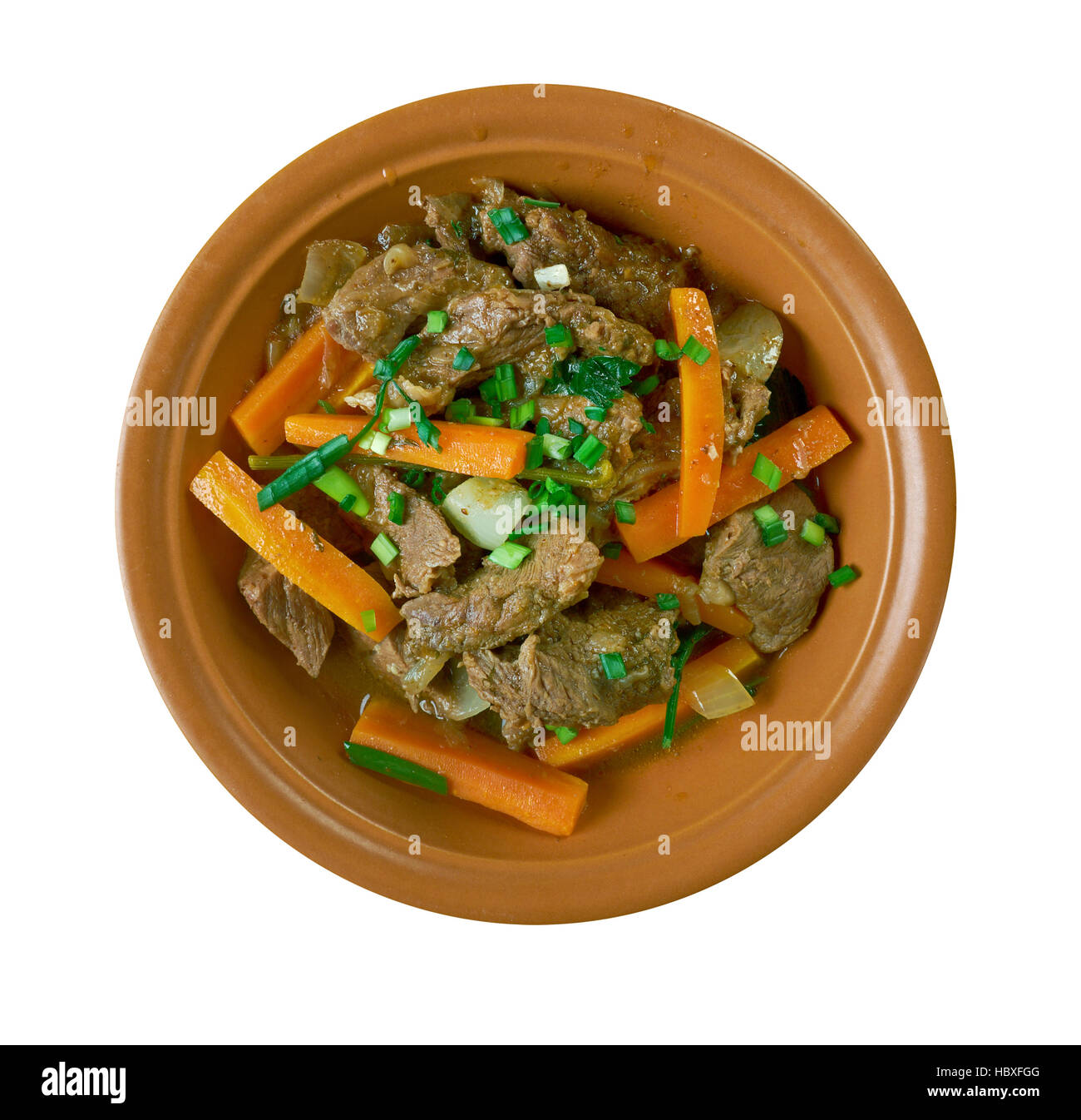 Braised beef with green onions in the Chinese style Stock Photo - Alamy