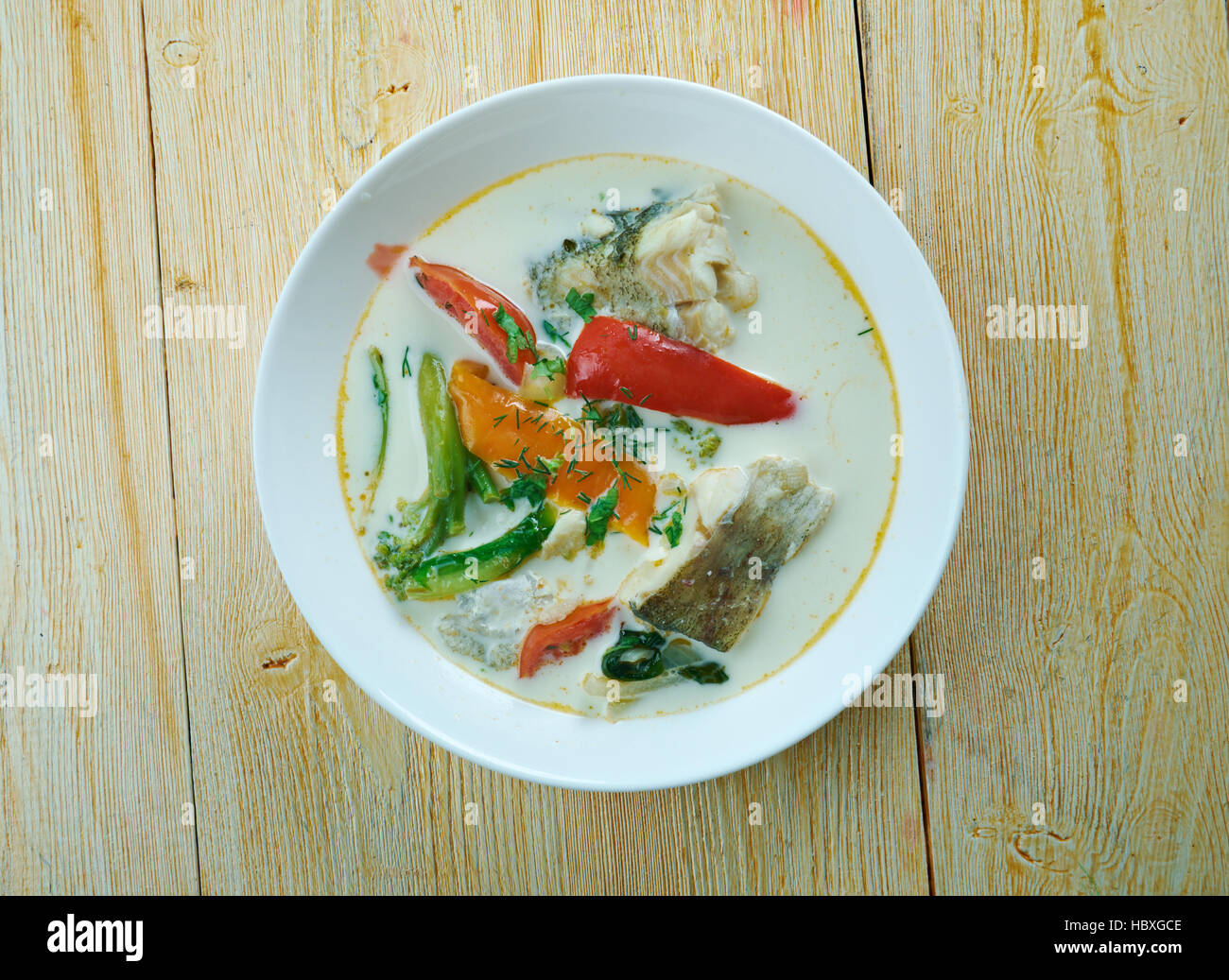Creamy cockle chowder - seafood soup Stock Photo - Alamy