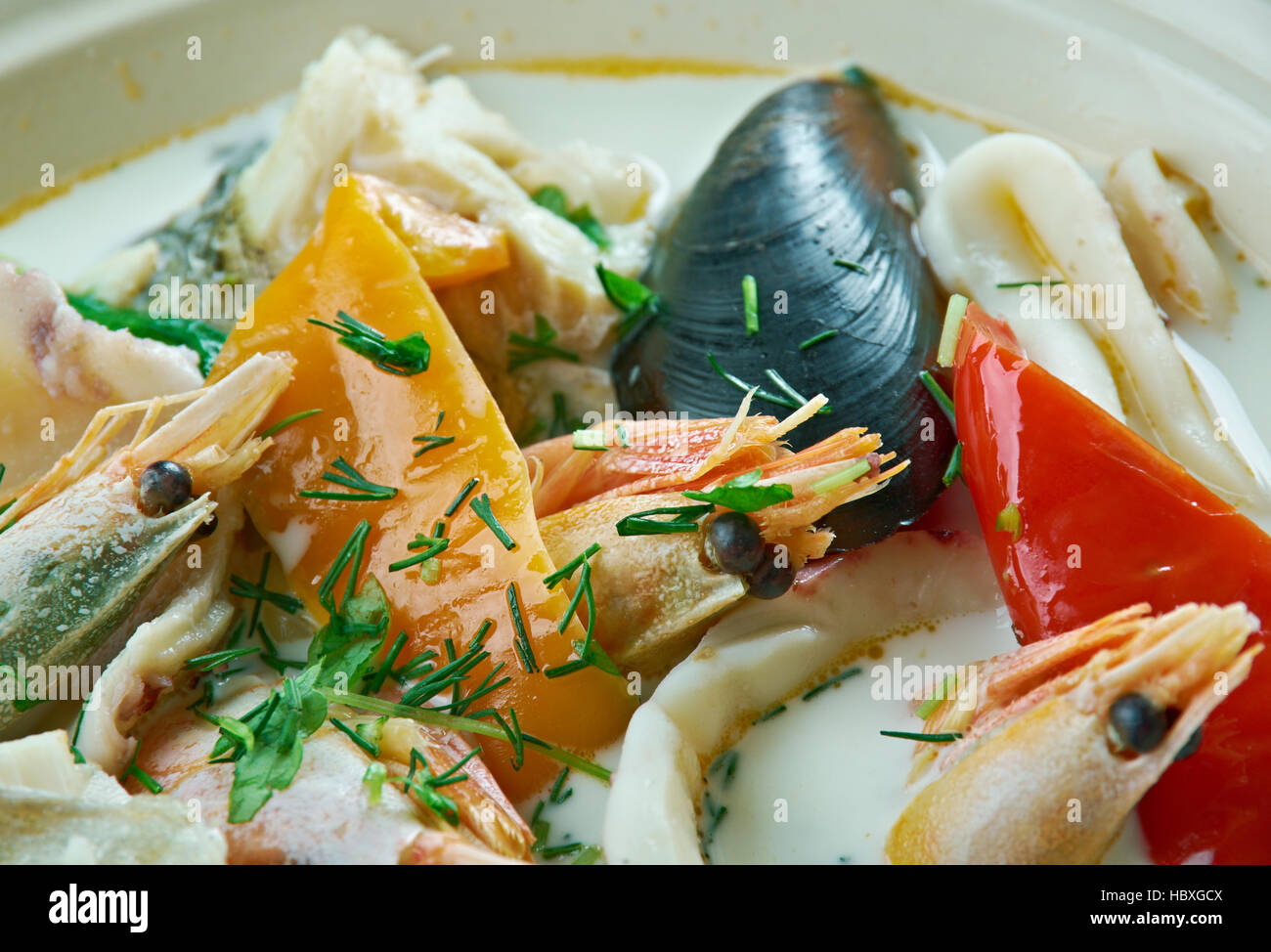 Coconut Fish Chowder.Asian cuisine Stock Photo - Alamy