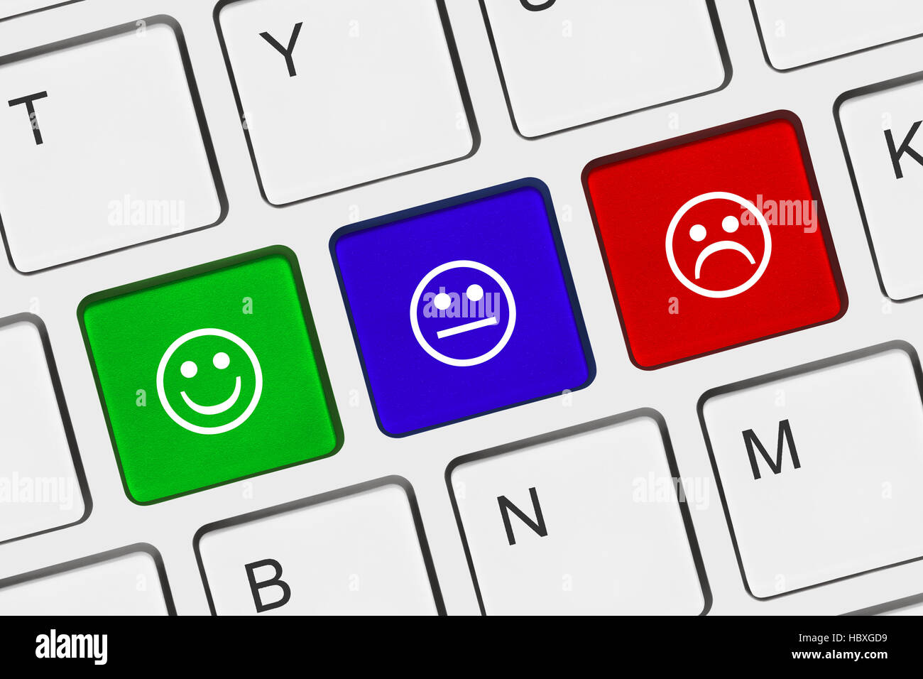 Computer keyboard with smile keys Stock Photo - Alamy