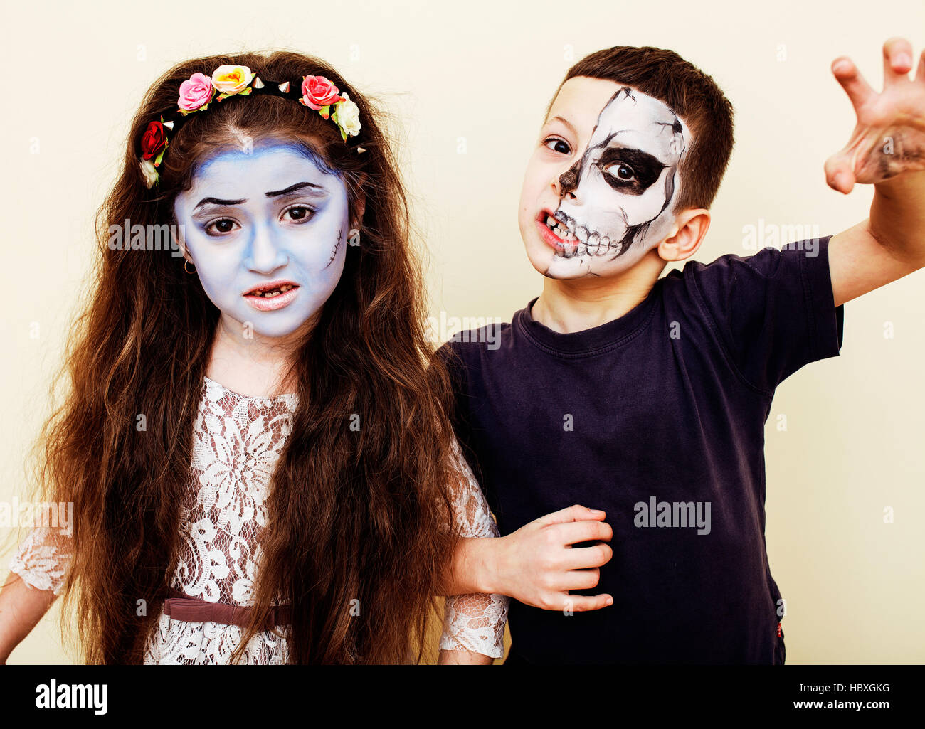 zombie apocalypse kids concept. Birthday party celebration facep Stock ...