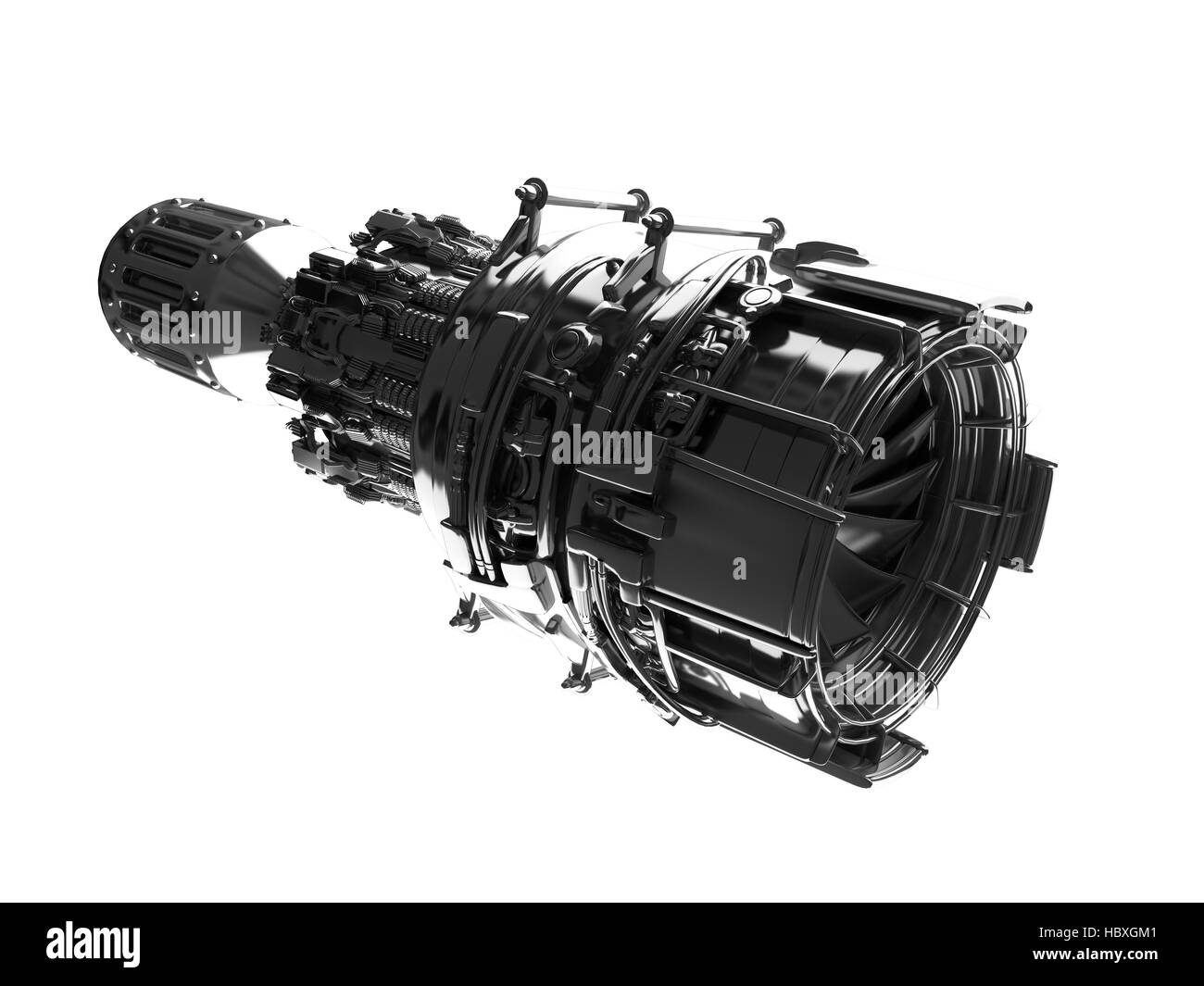 Jet engine turbine blades of plane, aircraft concept, aviation and ...