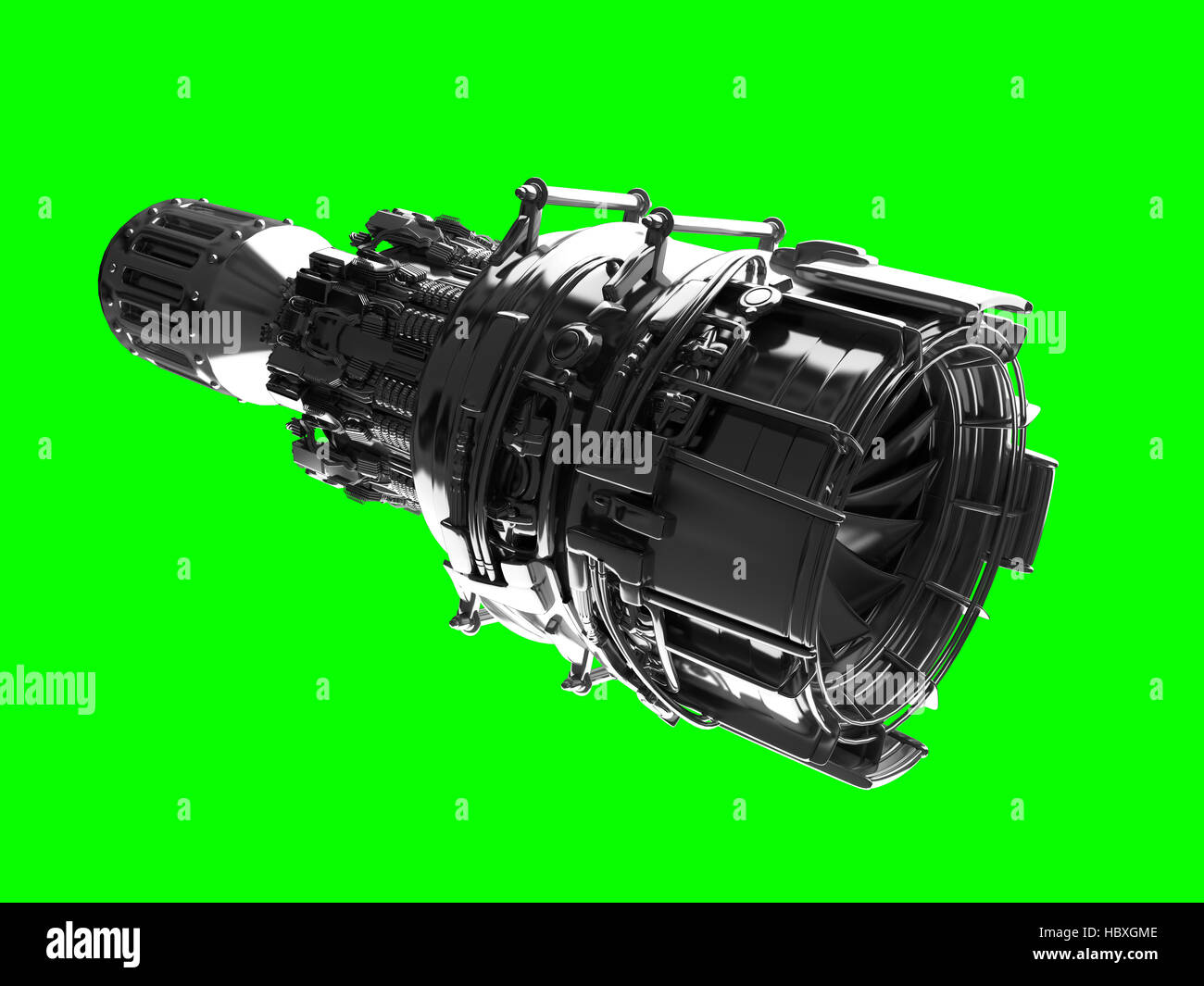 Jet engine turbine blades of plane, aircraft concept, aviation and ...
