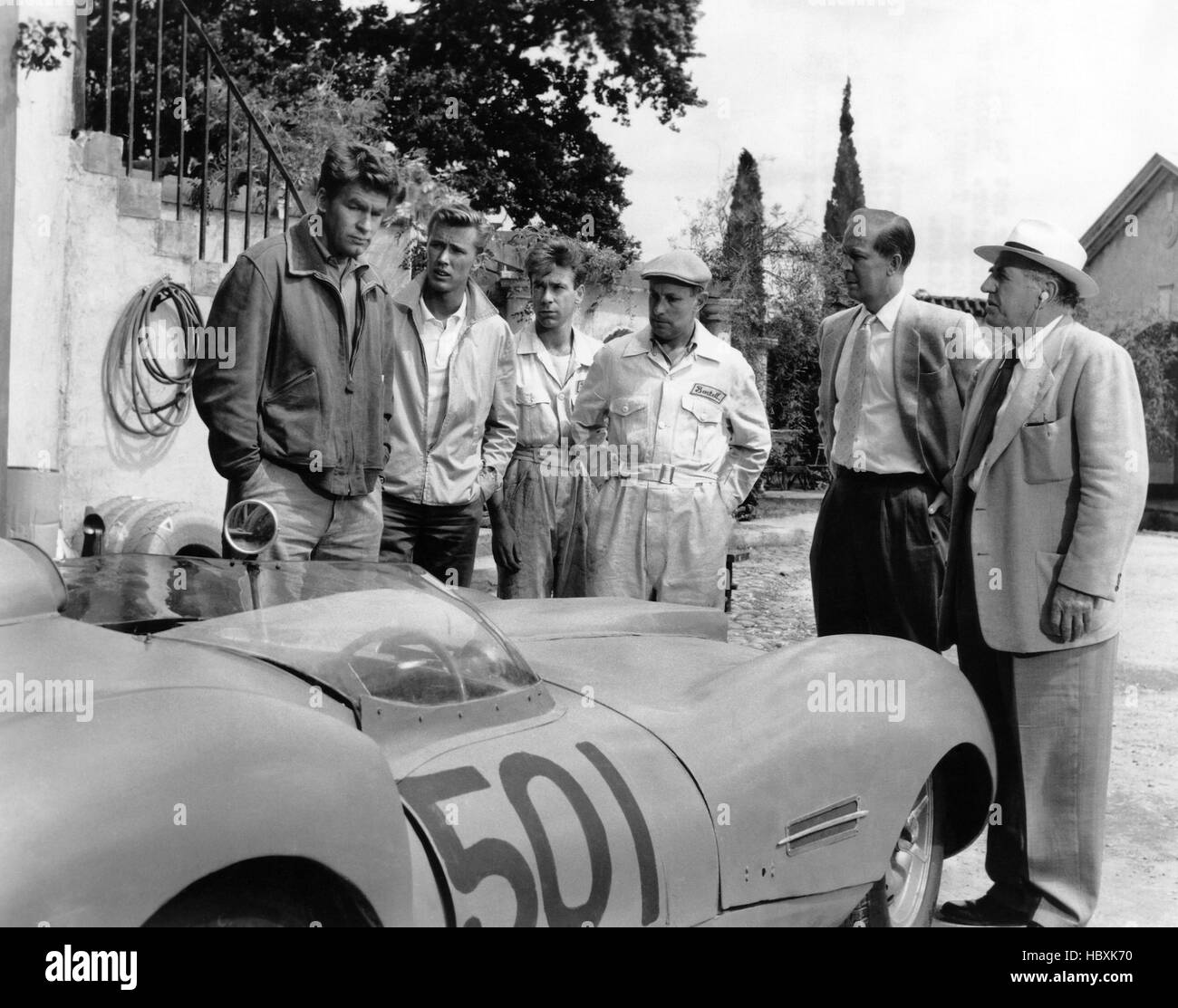 THE GREEN HELMET, from left: Bill Travers, Sean Kelly, Roland Curram ...