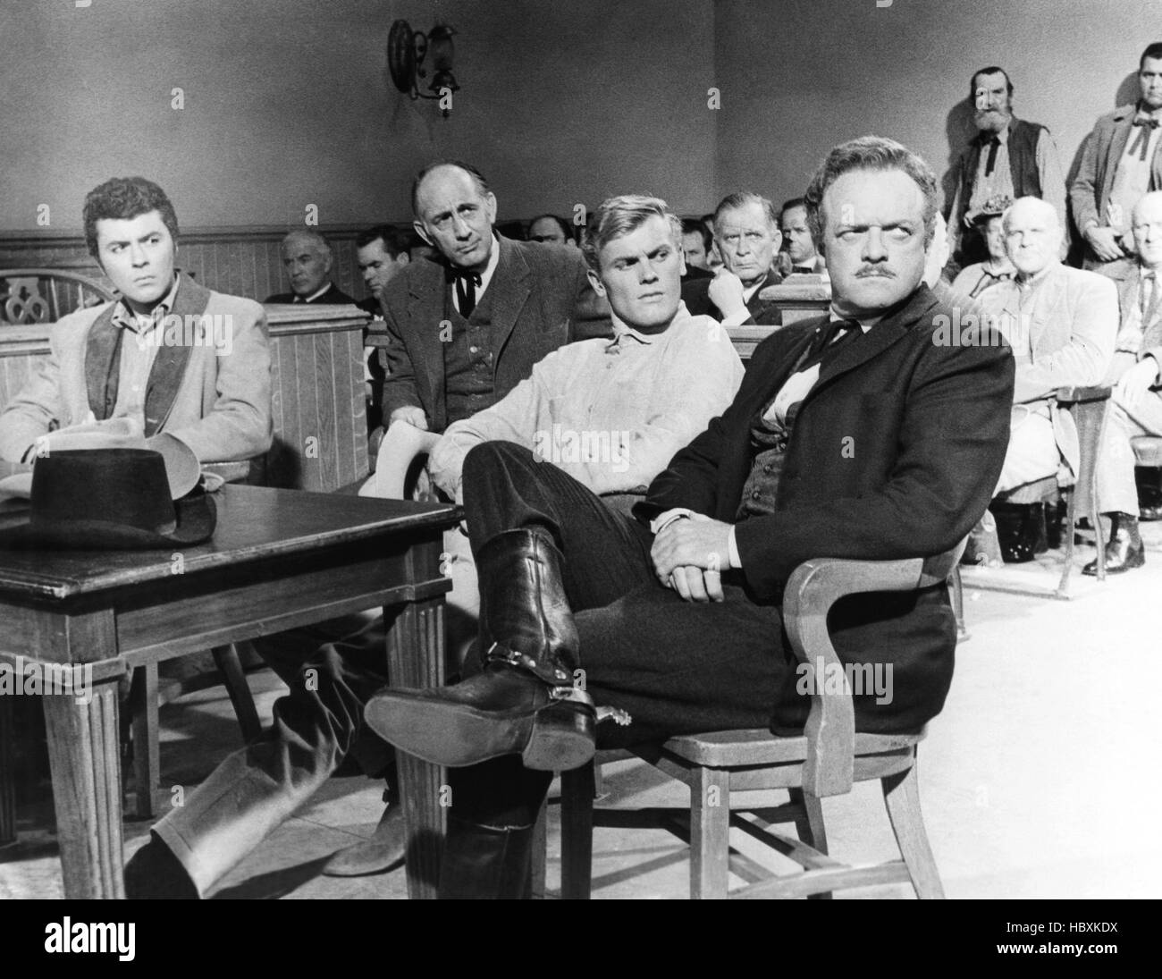 GUNMAN'S WALK, from left: James Darren, Robert F. Simon, Tab Hunter ...