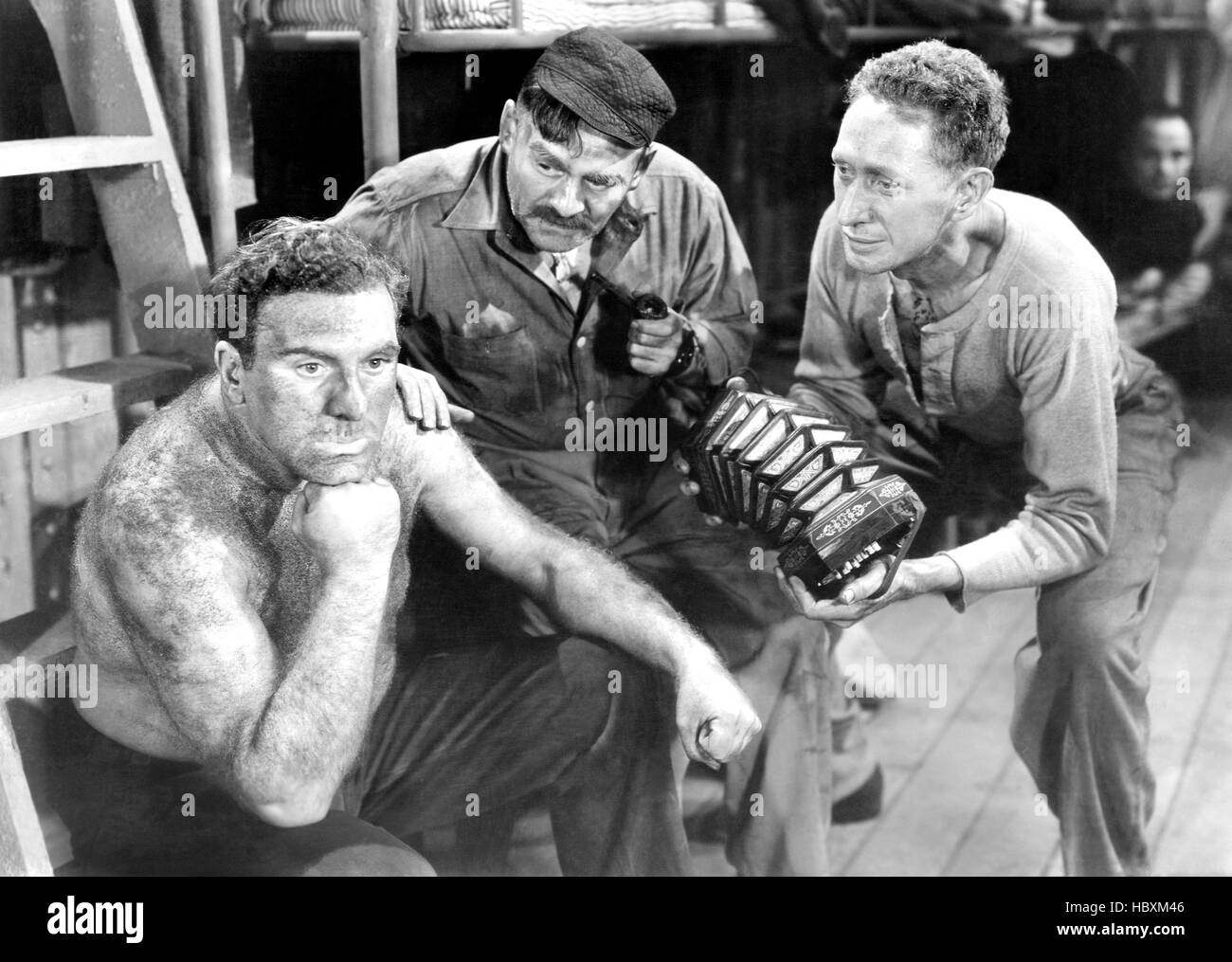 THE HAIRY APE, from left, William Bendix, Roman Bohnen, Tom Fadden ...