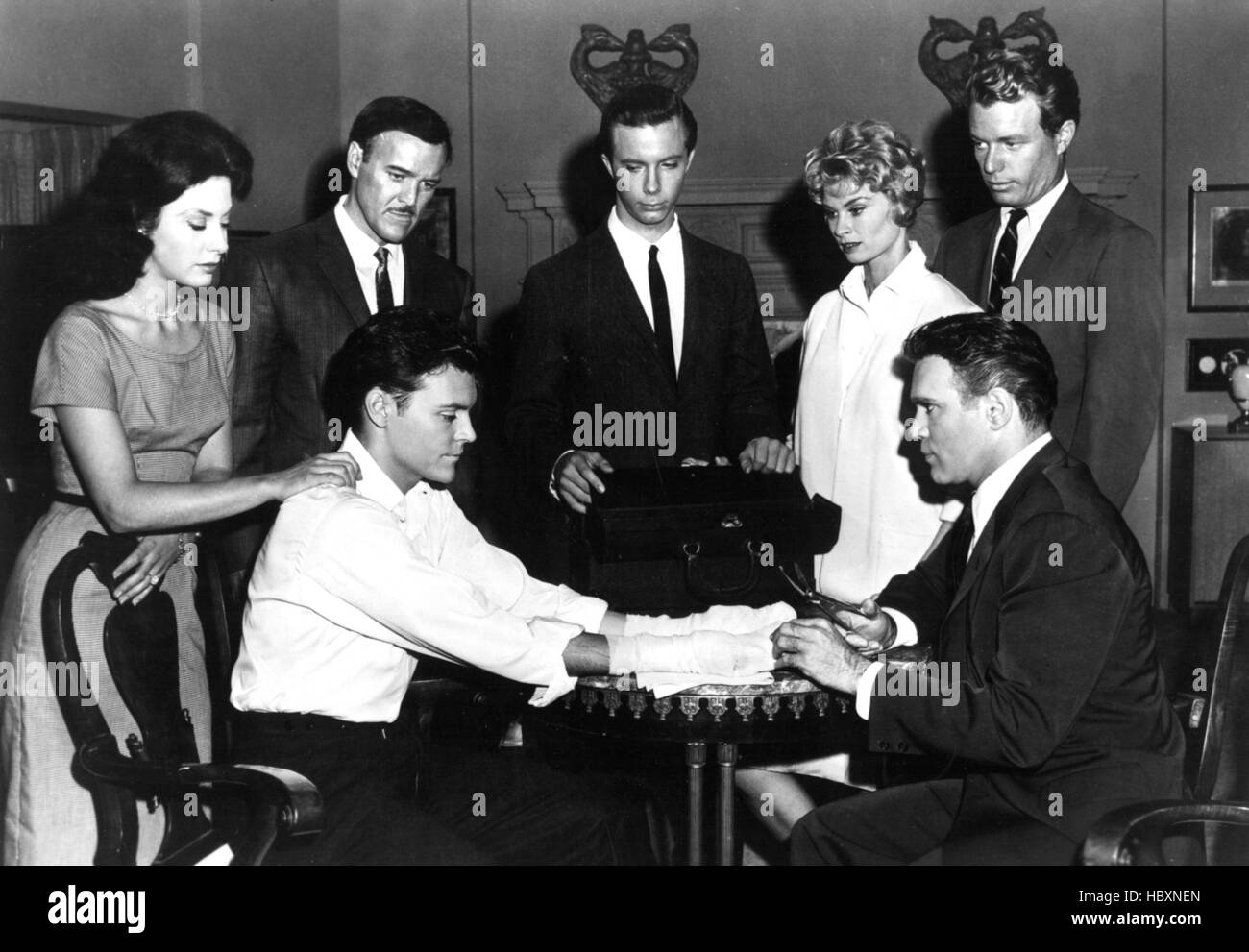 HANDS OF A STRANGER, Joan Harvey, (in front) Paul Lukather, James ...