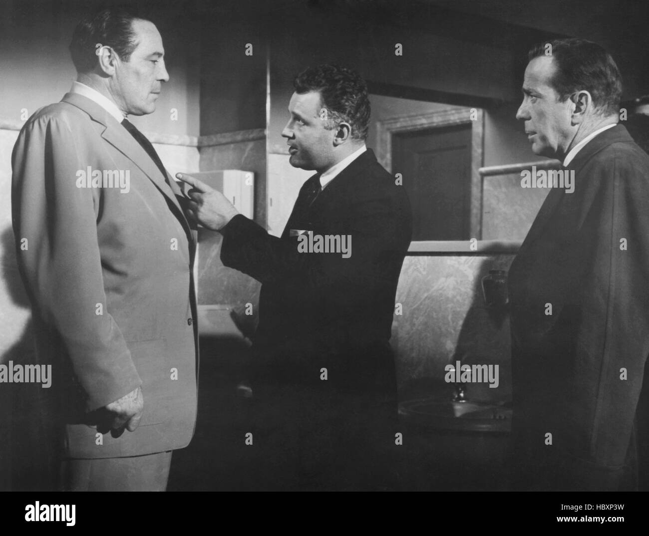 THE HARDER THEY FALL, from left: Max Baer, Rod Steiger, Humphrey Bogart ...