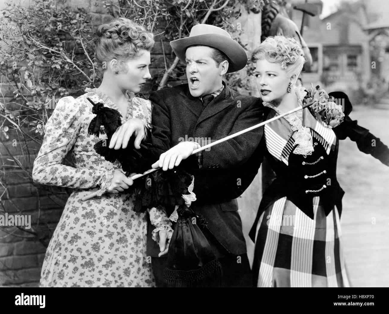 HEAVEN ONLY KNOWS, from left, Jorja Curtright, Robert Cummings ...