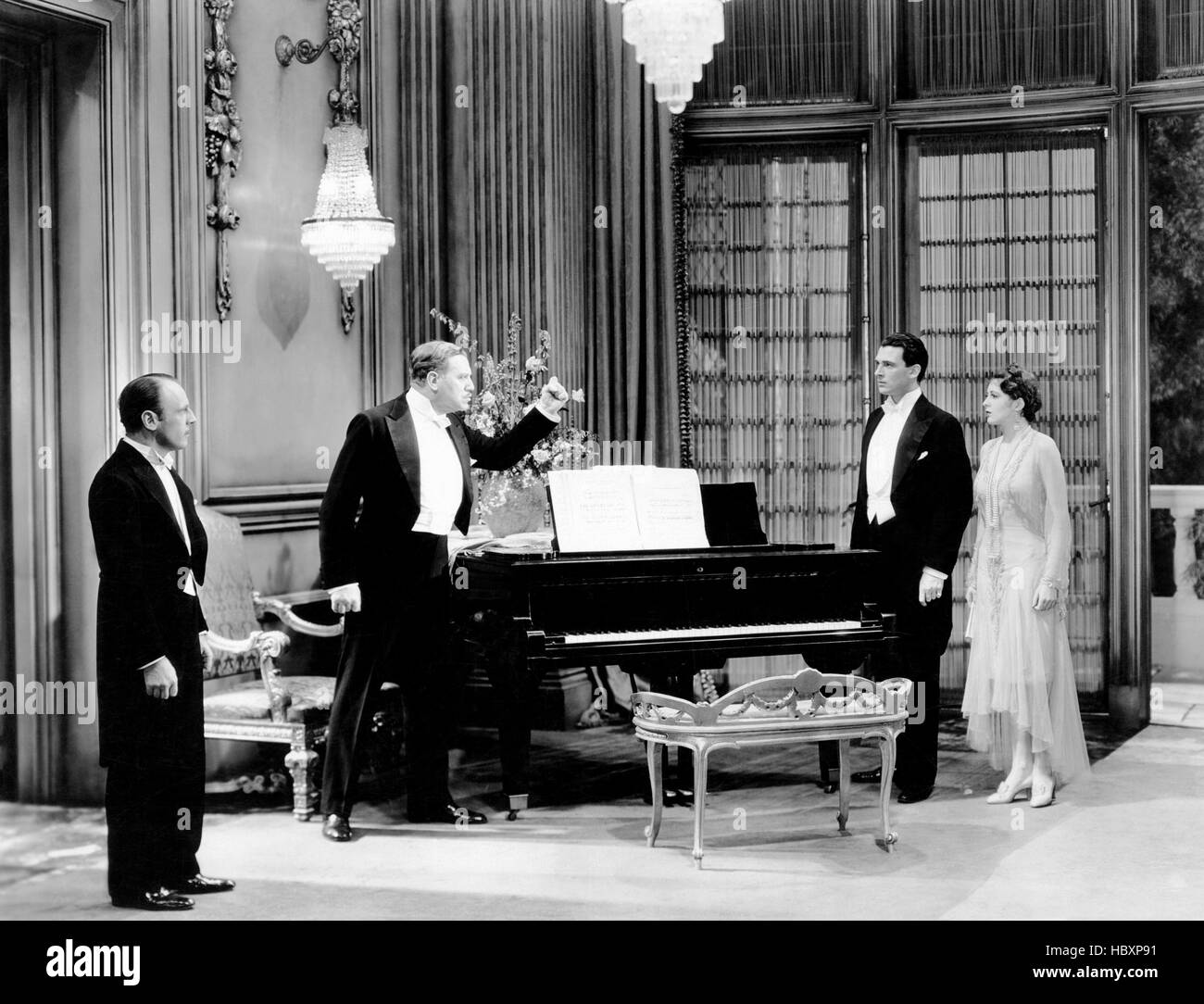 HER PRIVATE AFFAIR, from left: Roland Young, Montagu Love, Walter Pidgeon, Billie Dove, 1929 ...