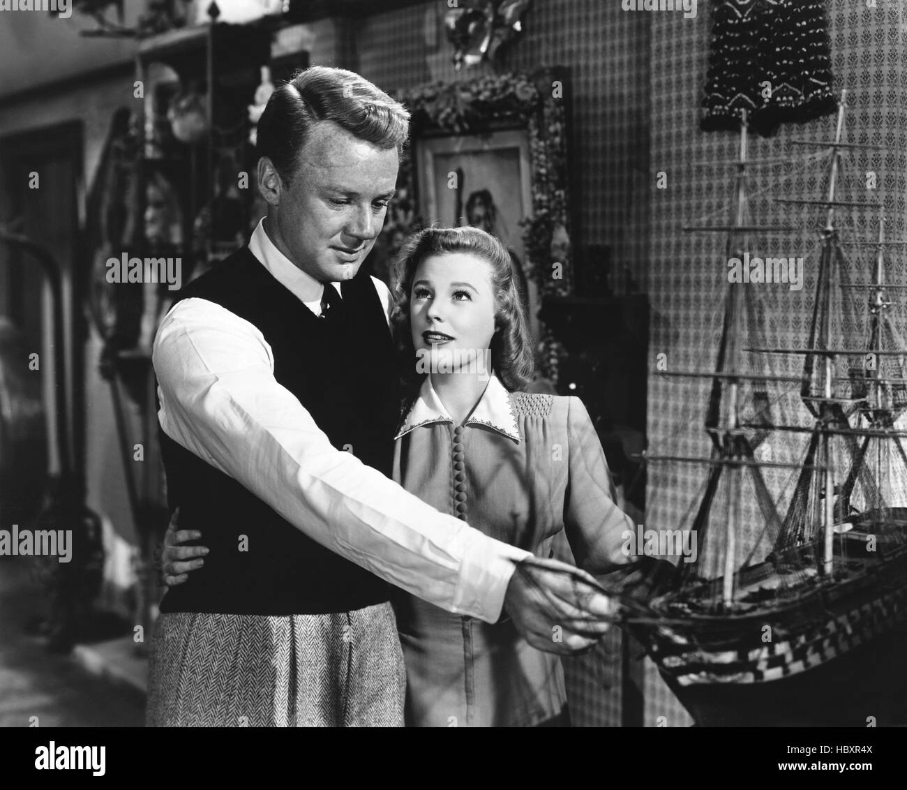 HIGH BARBAREE, from left, Van Johnson, June Allyson, 1947 Stock Photo ...
