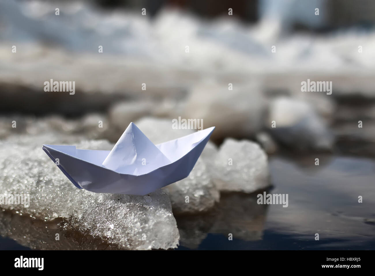 paper boat in a pool Stock Photo - Alamy