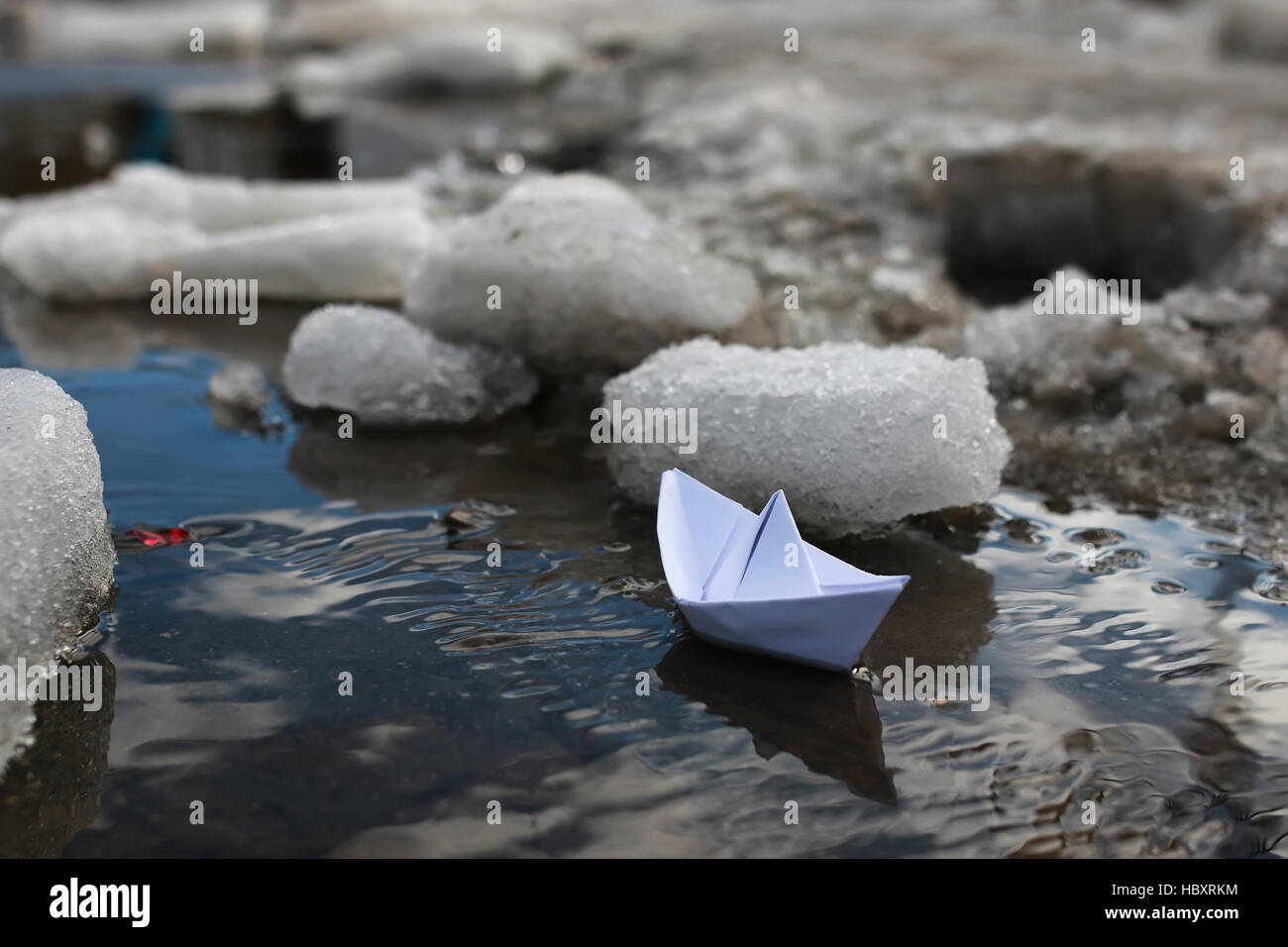 paper boat in a pool Stock Photo - Alamy