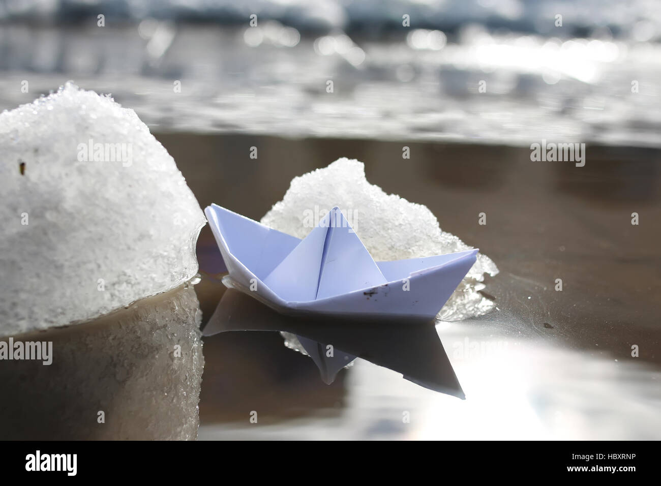 paper boat in a pool Stock Photo - Alamy