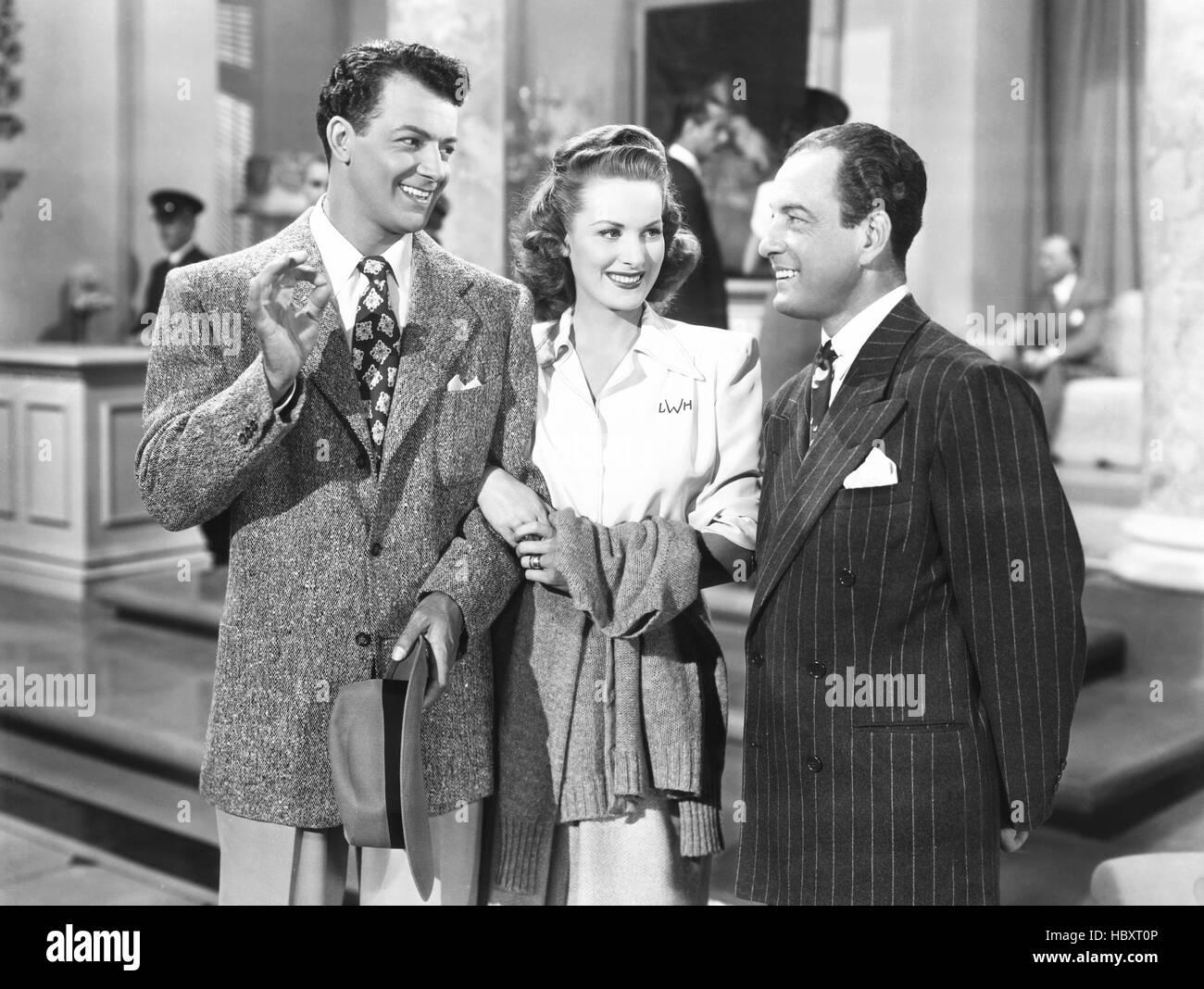 THE HOMESTRETCH, from left: Cornel Wilde, Maureen O'Hara, Michael Dyne ...