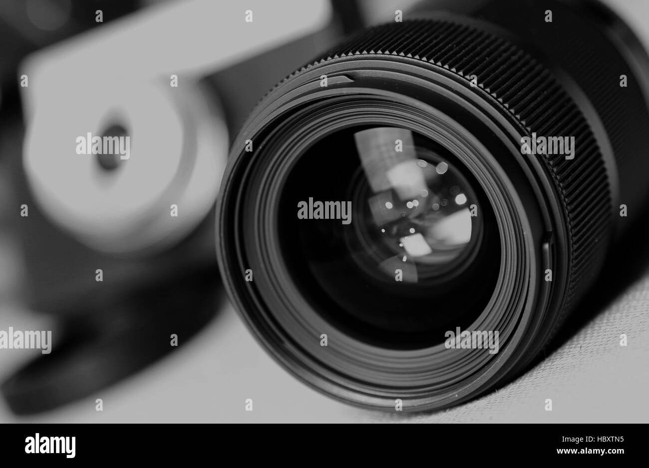 monochrome lens flare object Stock Photo - Alamy