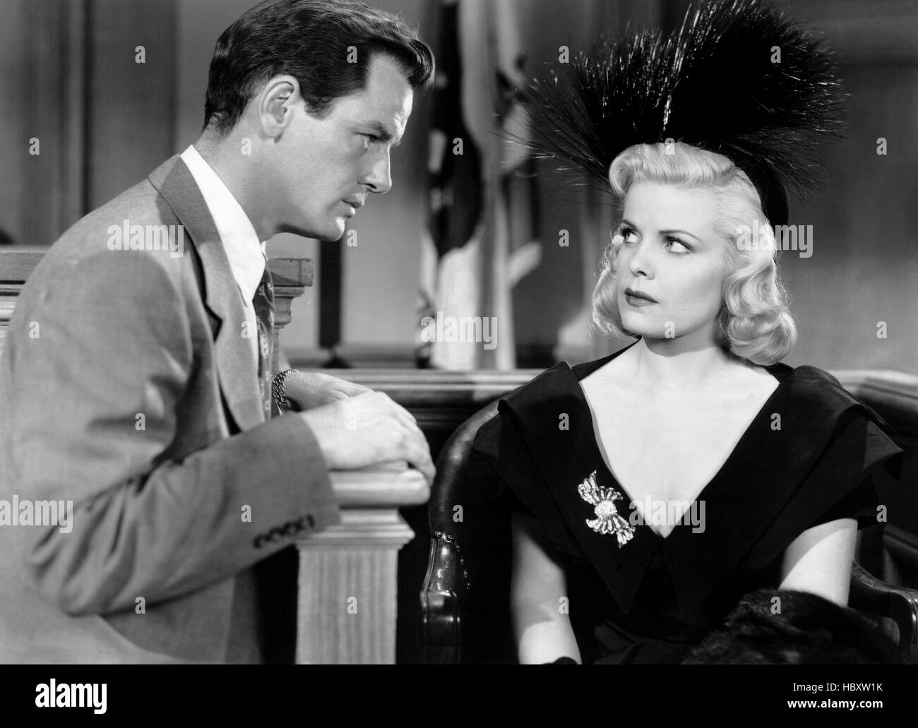 HUNT THE MAN DOWN, from left, Gig Young, Cleo Moore, 1950 Stock Photo ...