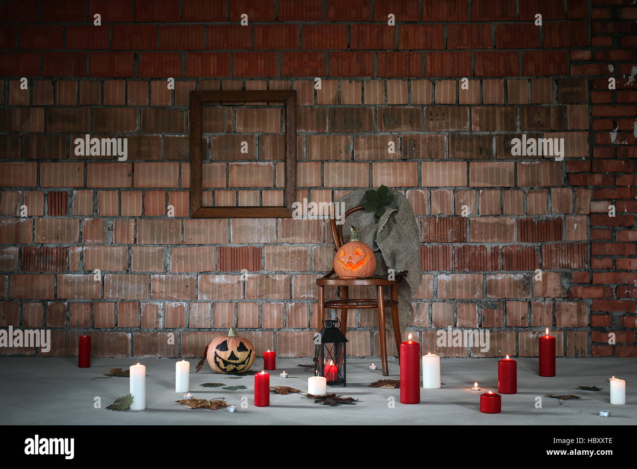 pumpkin head monster horror indoor Stock Photo - Alamy