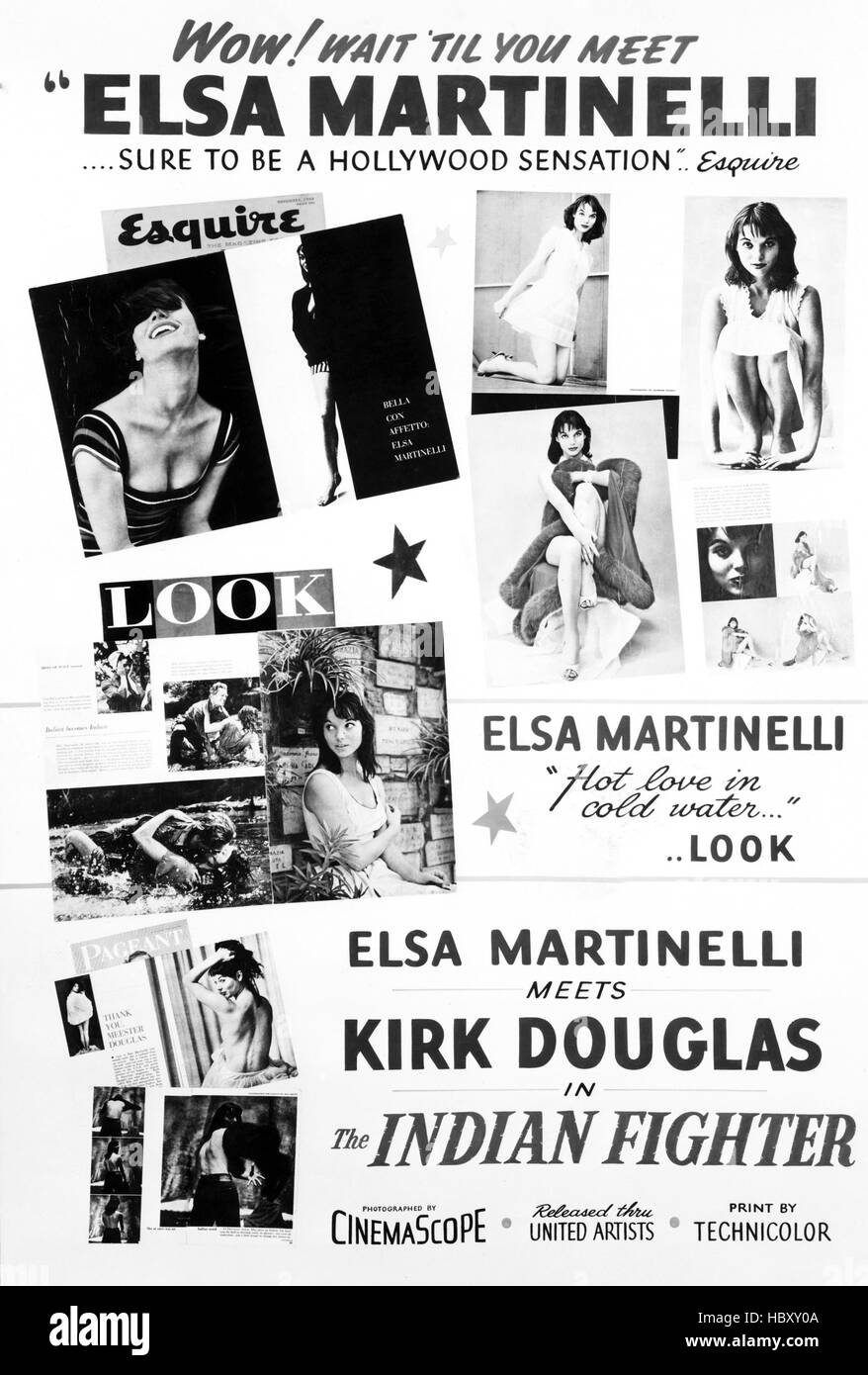 THE INDIAN FIGHTER, Elsa Martinelli, poster art, 1955 Stock Photo - Alamy