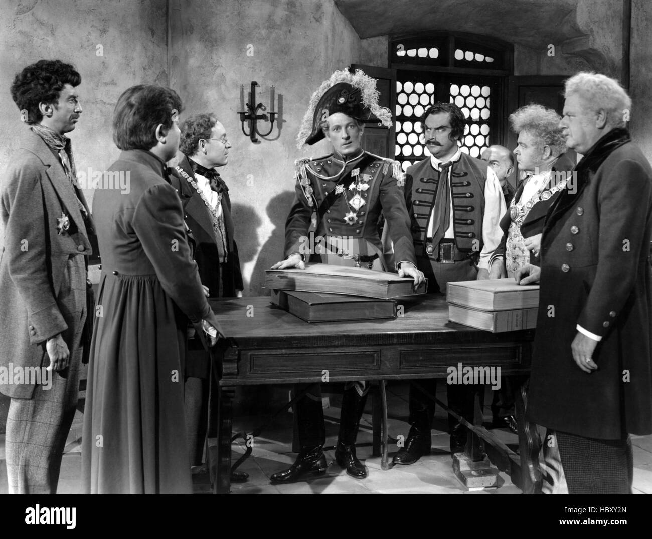 THE INSPECTOR GENERAL, Danny Kaye (center), Gene Lockhart (second from ...