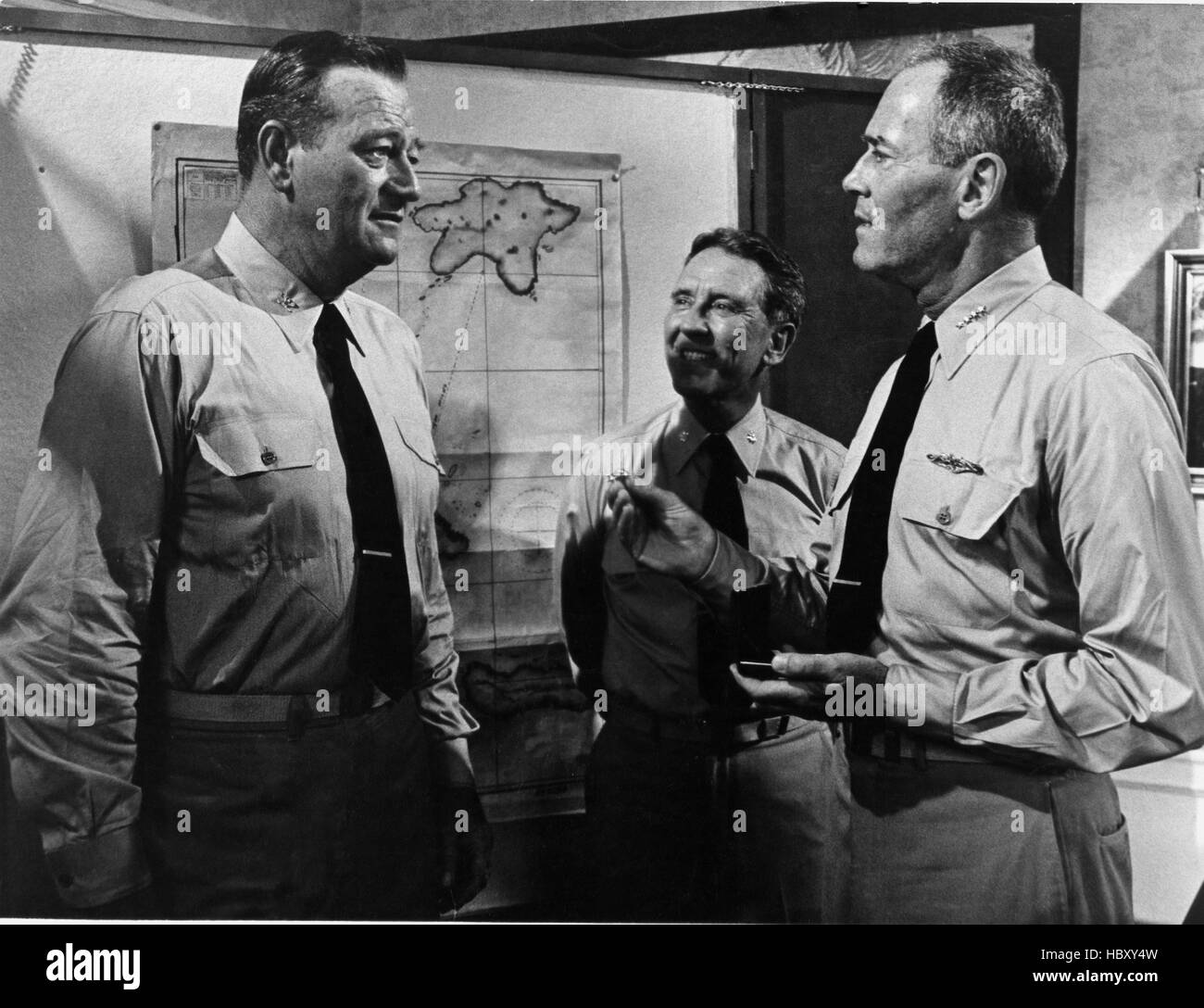 IN HARM'S WAY, John Wayne, Burgess Meredith, Henry Fonda, 1965 Stock ...