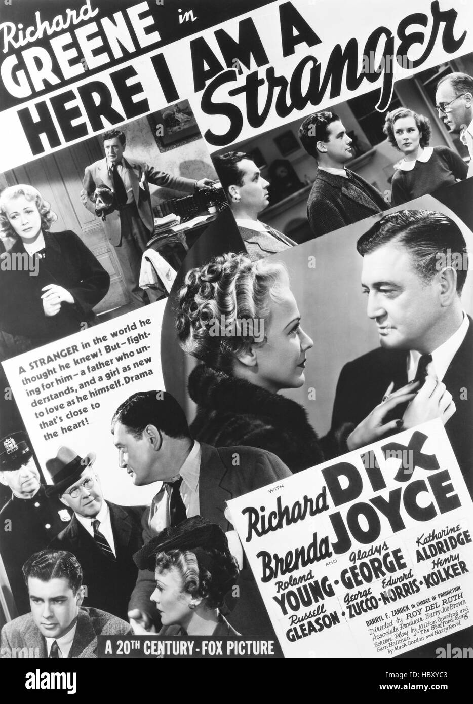 HERE I AM A STRANGER, US poster, top from left: Gladys George, Richard ...
