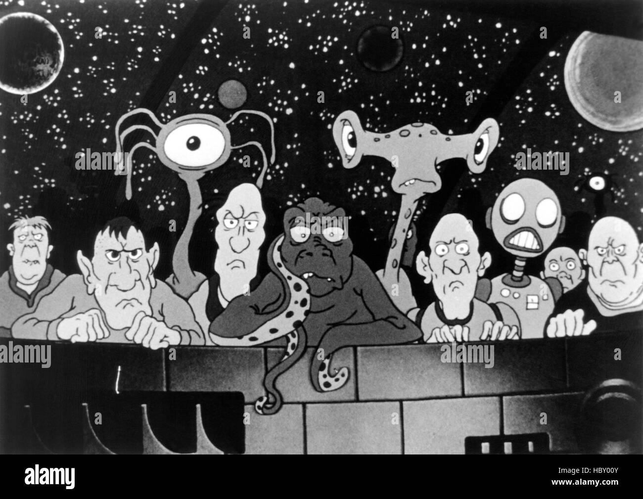 HEAVY METAL, pan-galactic spectators observing Captain Sternn's trial ...