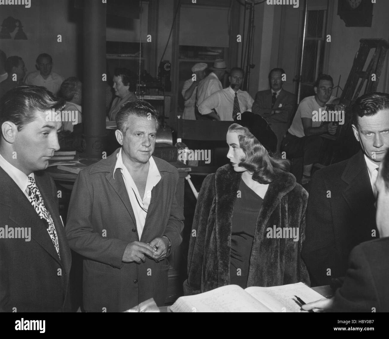 HOLIDAY AFFAIR, from left: Robert Mitchum, director Don Hartman, Janet ...