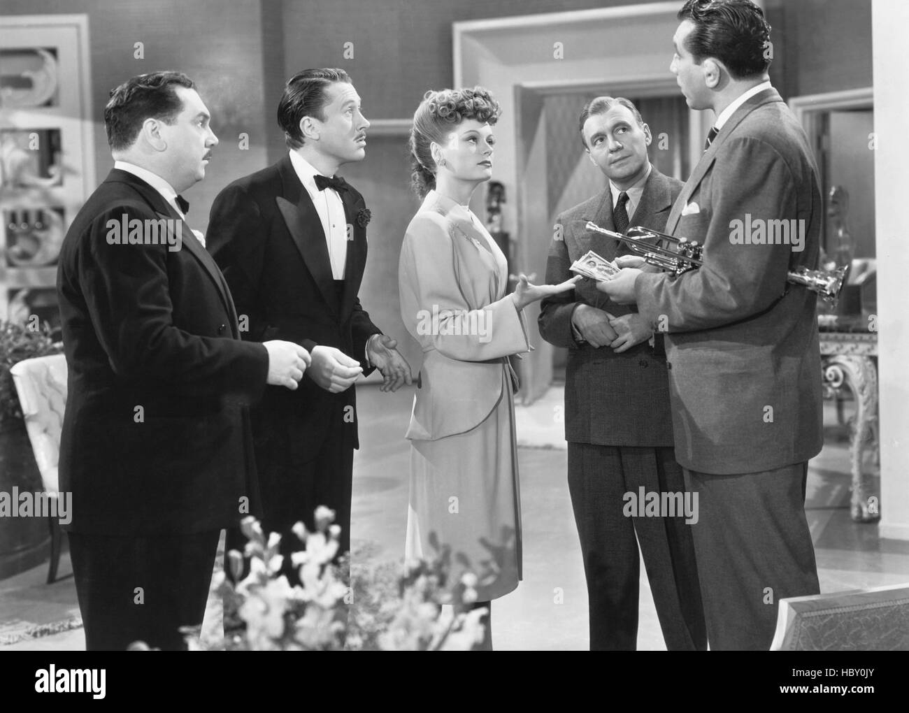 THE HORN BLOWS AT MIDNIGHT, from left, John Alexander, Allyn Joslyn ...