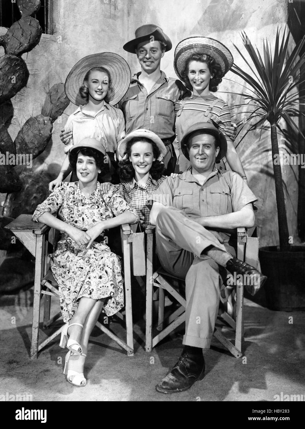 THE HUGGETTS ABROAD, (back row) Susan shaw, Jimmy Hanley, Dinah ...