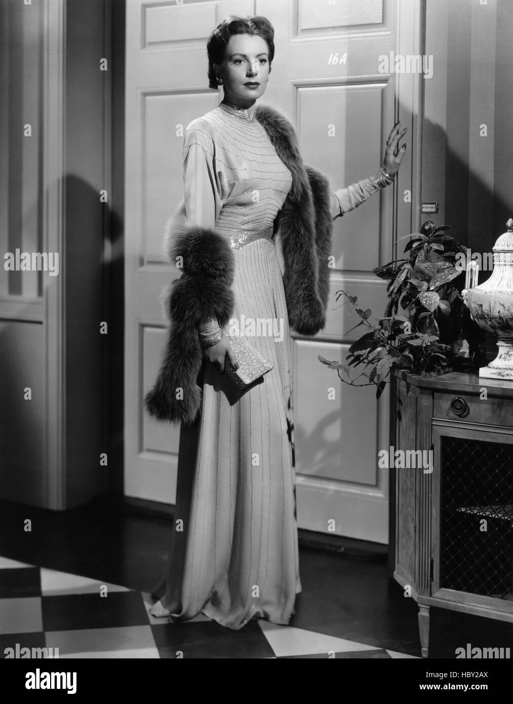 THE HUCKSTERS, Deborah Kerr, in a fur-trimmed gown by Irene, 1947 Stock ...