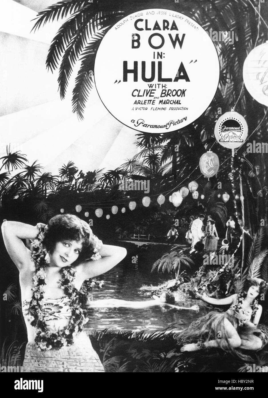 HULA, US lobbycard, Clara Bow, 1927 Stock Photo - Alamy