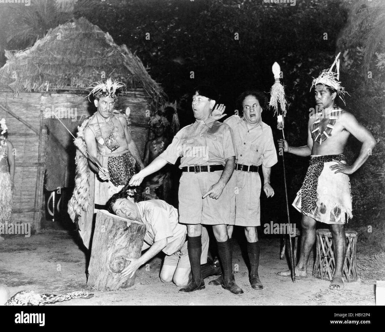 HULA-LA-LA, from left: Kenneth MacDonald, Shemp Howard, Moe Howard ...
