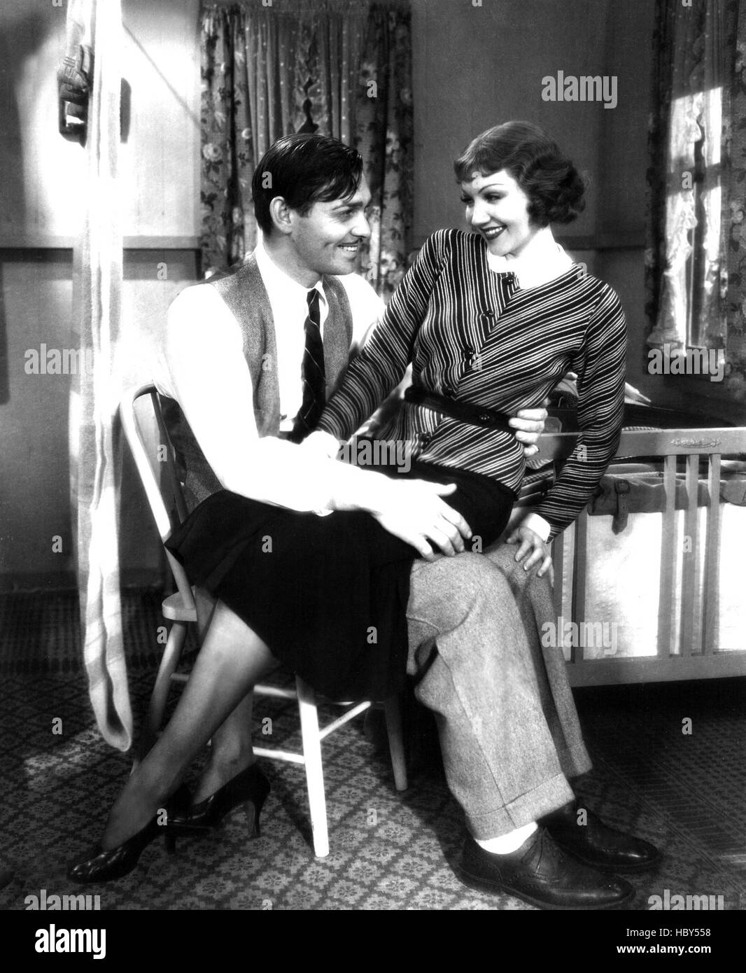 IT HAPPENED ONE NIGHT, Clark Gable, Claudette Colbert, 1934 Stock Photo ...