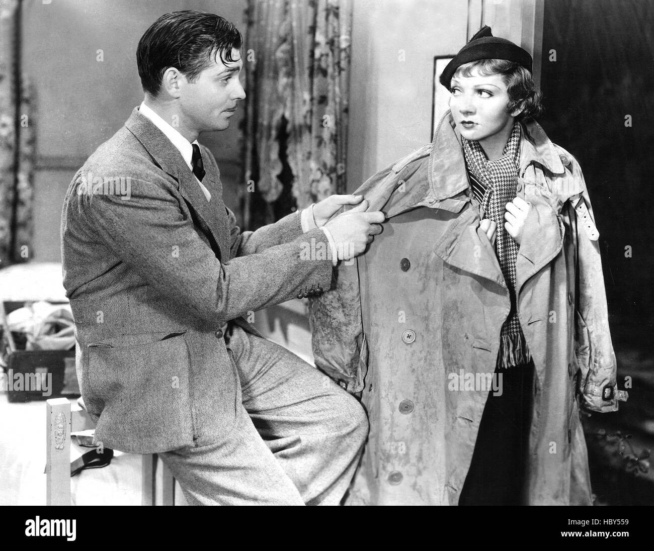 IT HAPPENED ONE NIGHT, Clark Gable, Claudette Colbert, 1934 Stock Photo ...