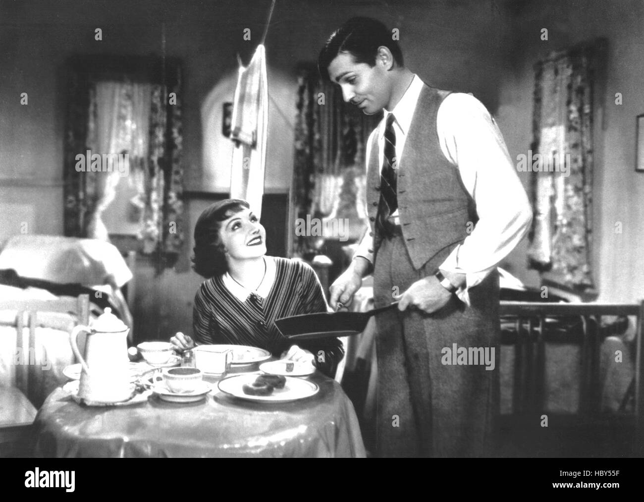 IT HAPPENED ONE NIGHT, Claudette Colbert, Clark Gable, 1934 Stock Photo ...