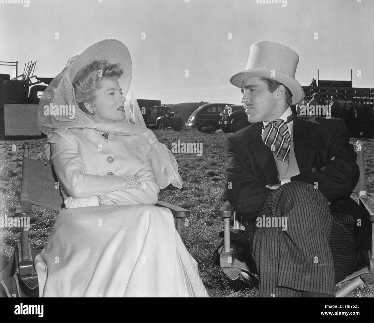 IVY, from left: Joan Fontaine, Richard Ney on set, 1947 Stock Photo - Alamy