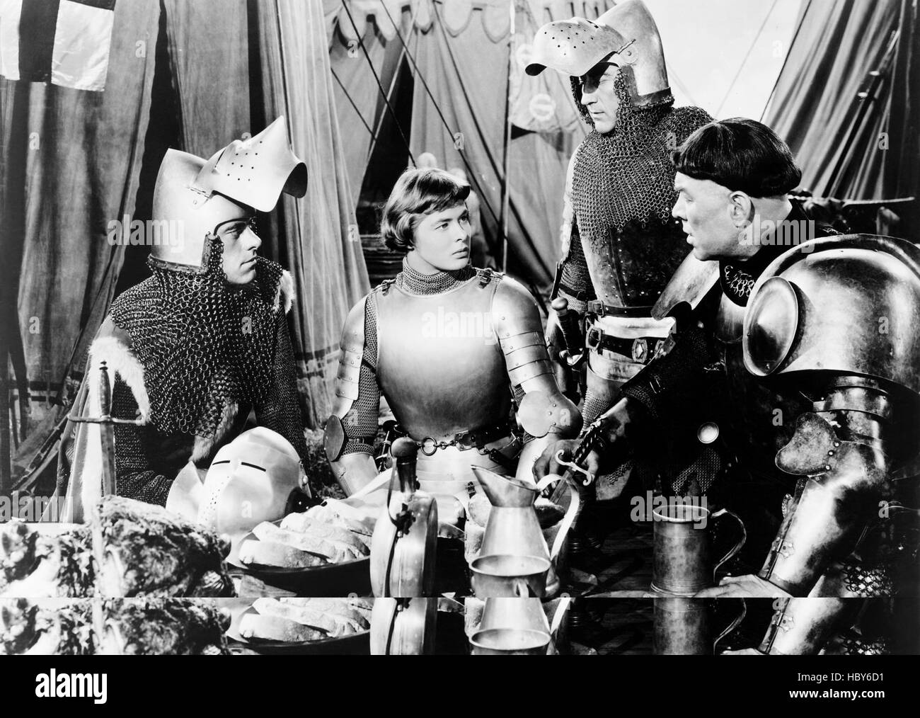 JOAN OF ARC, from left, John Ireland, Ingrid Bergman, John Emery, Ward ...