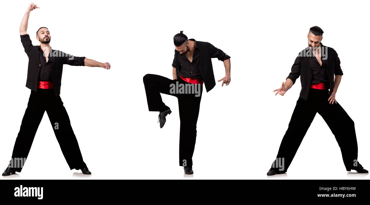 Spanish dancer in various poses on white Stock Photo - Alamy