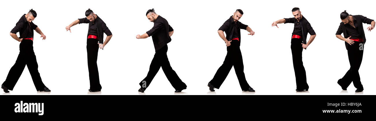 Spanish dancer in various poses on white Stock Photo - Alamy