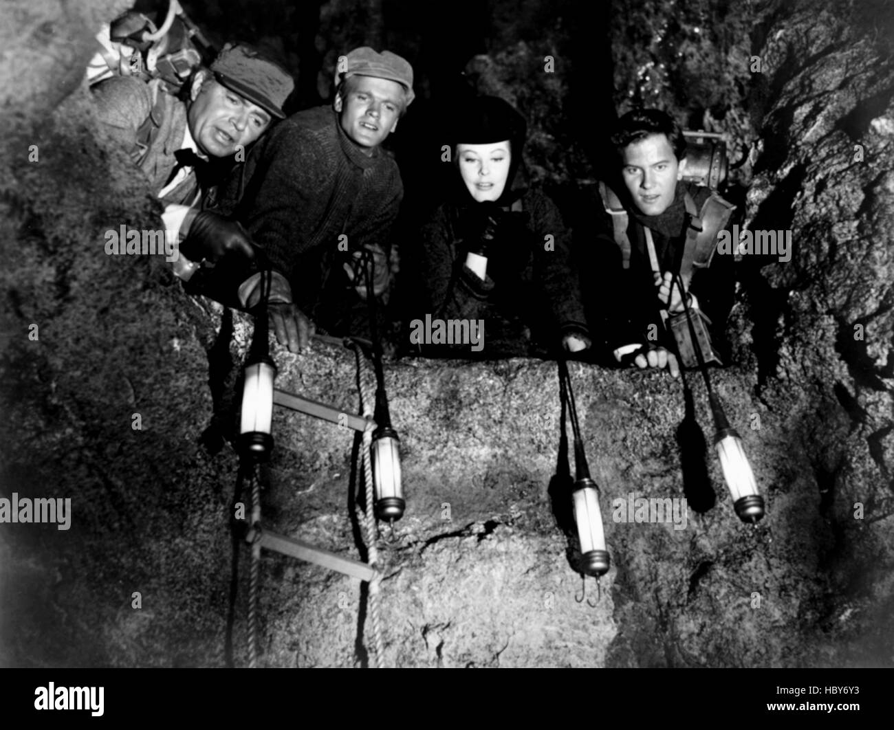 JOURNEY TO THE CENTER OF THE EARTH, from left, James Mason, Peter ...