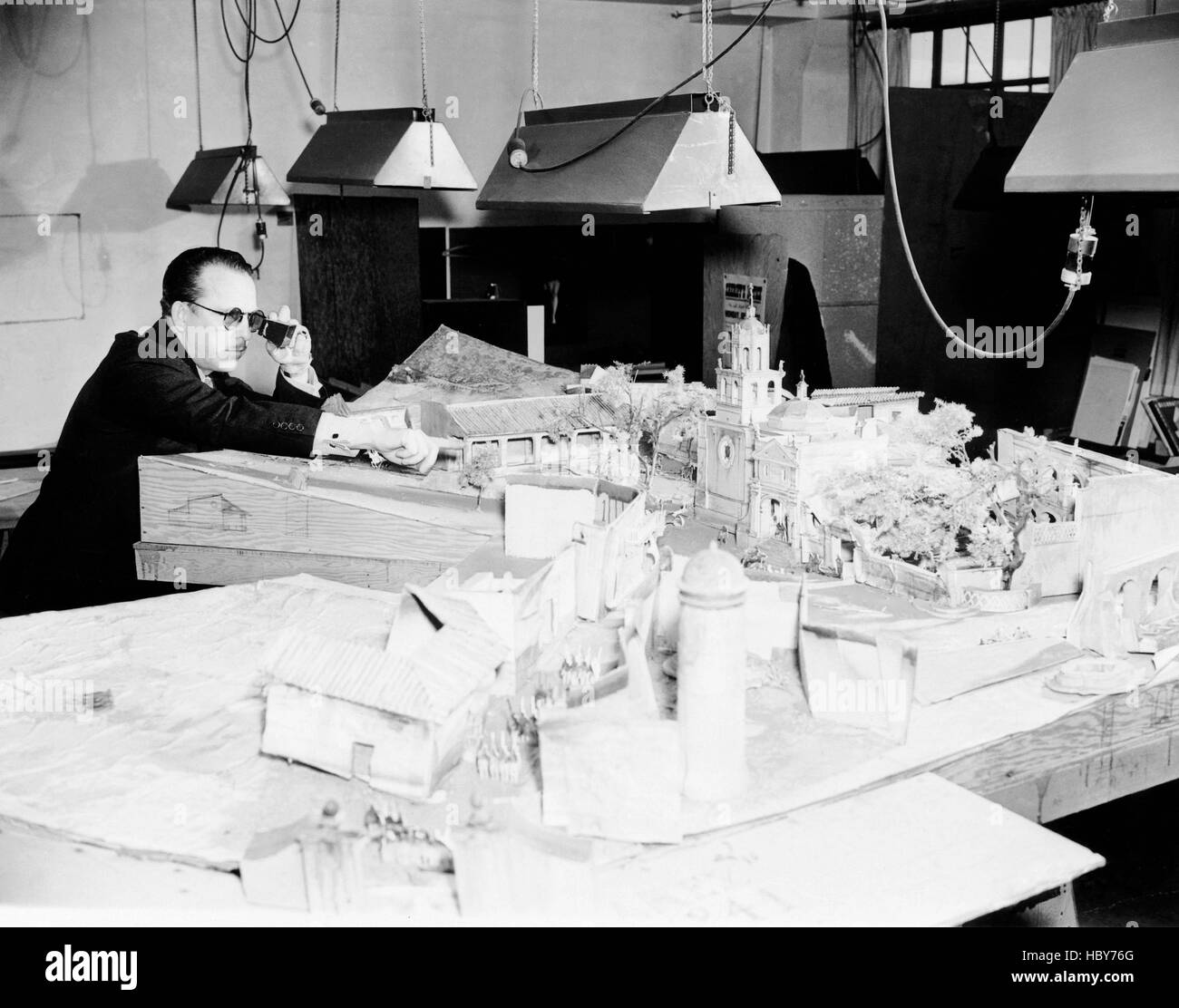 JUAREZ, art director Anton Grot, with one of his set designs, 1939 ...
