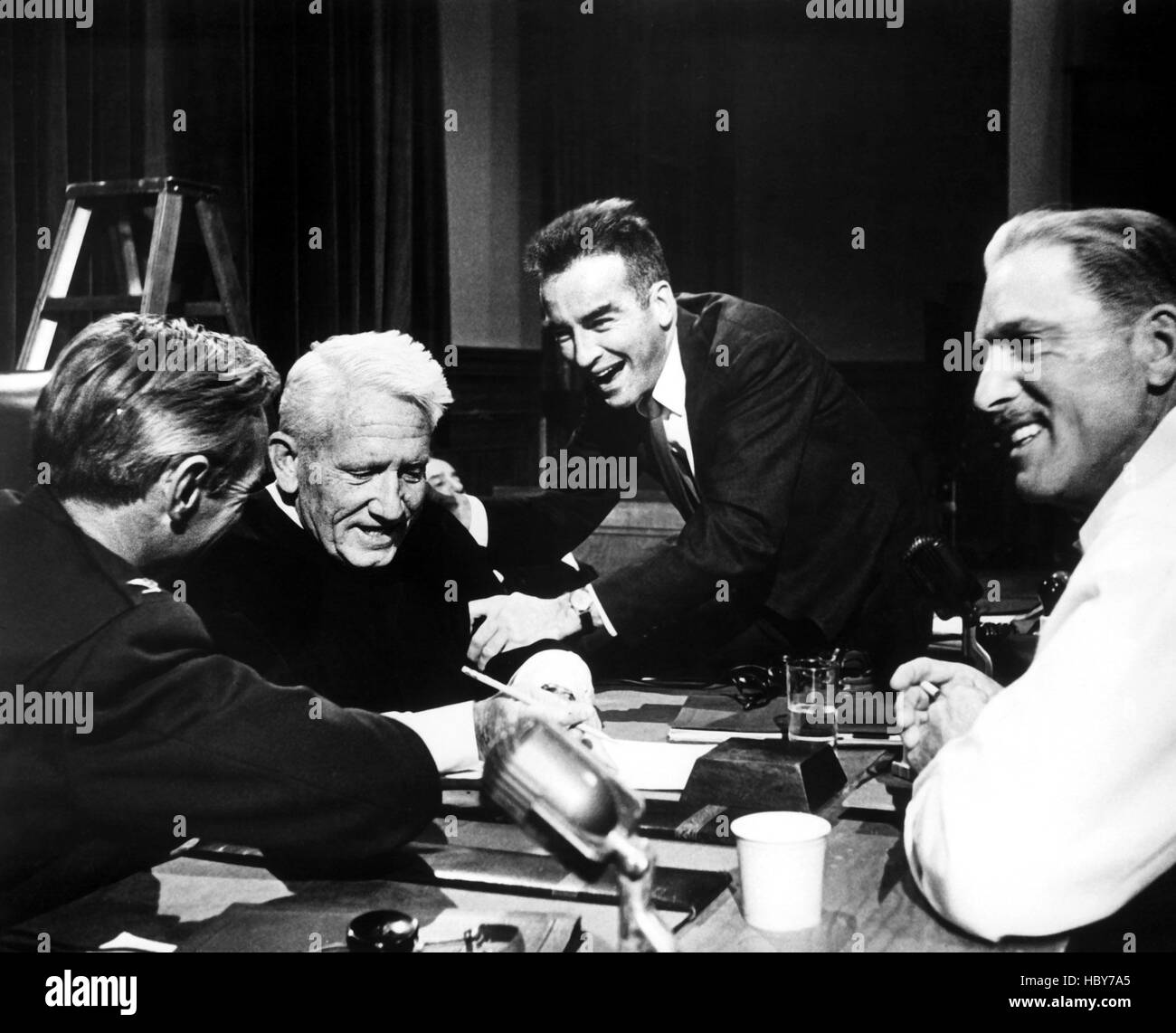 JUDGMENT AT NUREMBERG, Richard Widmark, Spencer Tracy, Montgomery Clift ...