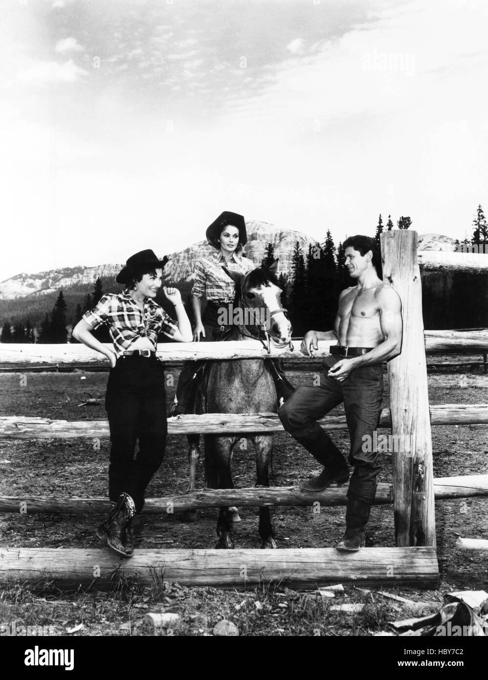 JUBAL, from left: Valerie French, Felicia Farr, Charles Bronson, 1956 ...