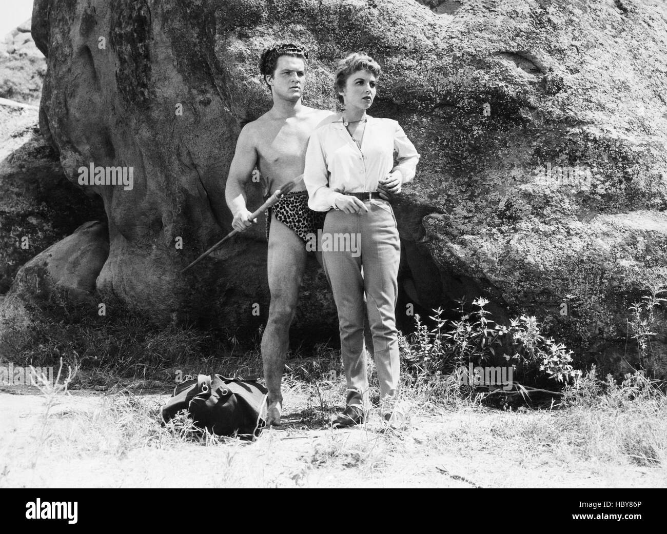 KILLER LEOPARD, from left, Johnny Sheffield, (as Bomba, the Jungle Boy ...