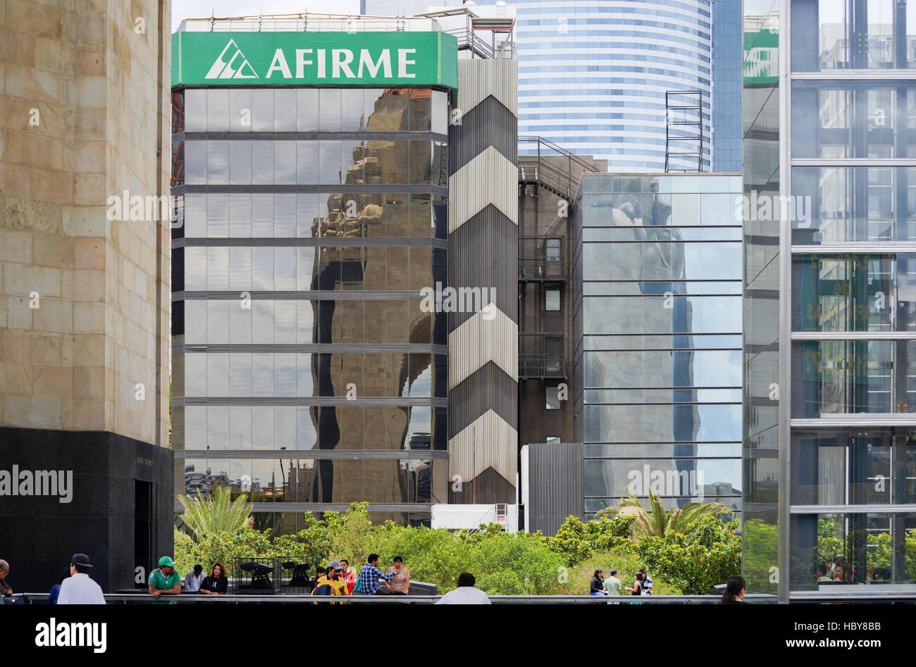 Mexico City, Mexico - July 7, 2013: Mexico City modern office buildings ...