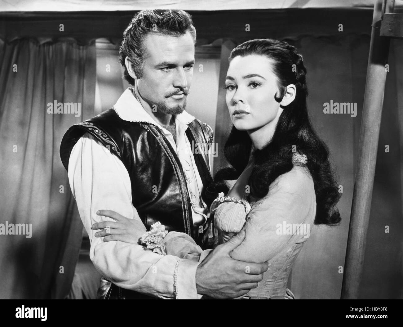 KISS OF FIRE, from left: Rex Reason, Barbara Rush, 1955 Stock Photo - Alamy