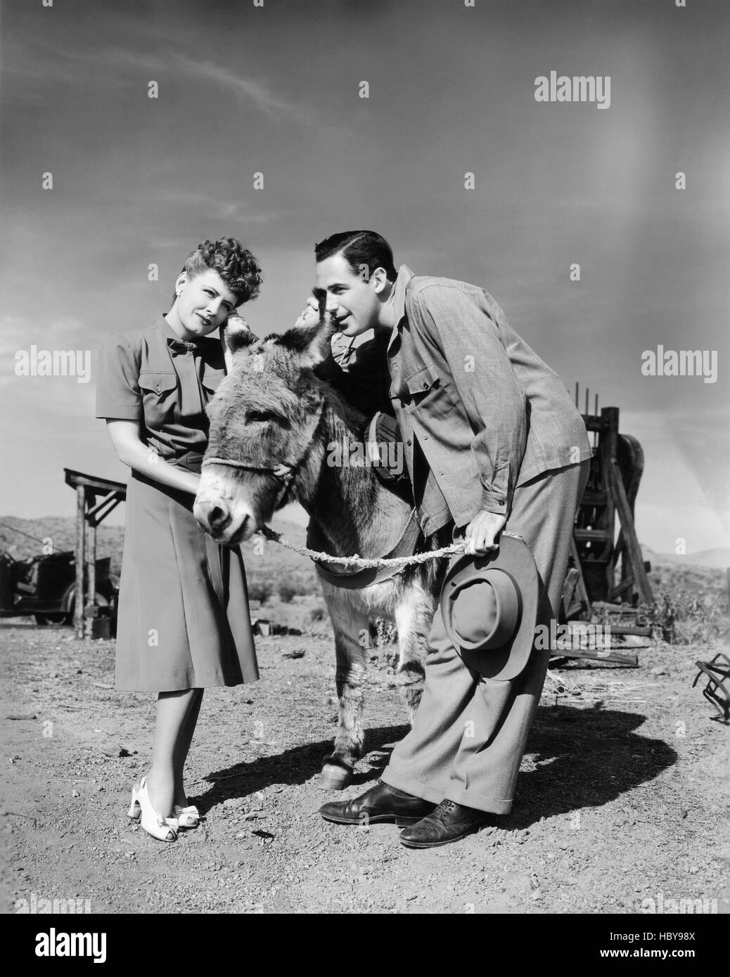 LADY IN A JAM, from left, Irene Dunne, Patric Knowles, on location in ...