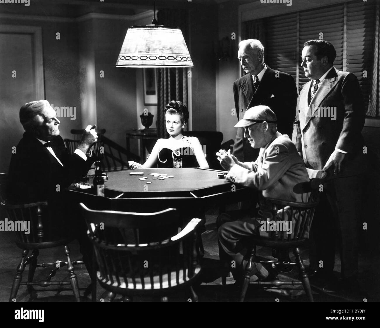 LADY LUCK, seated from left: Frank Morgan, Barbara Hale, James Gleason ...